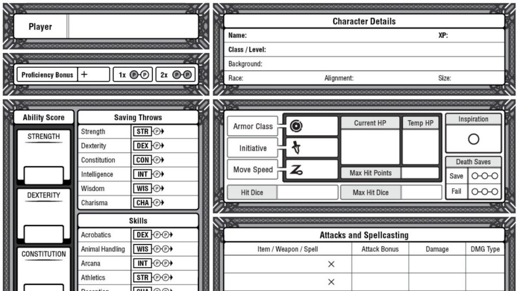 The Best 5e Dungeons and Dragons Character Sheet - Technical RPG